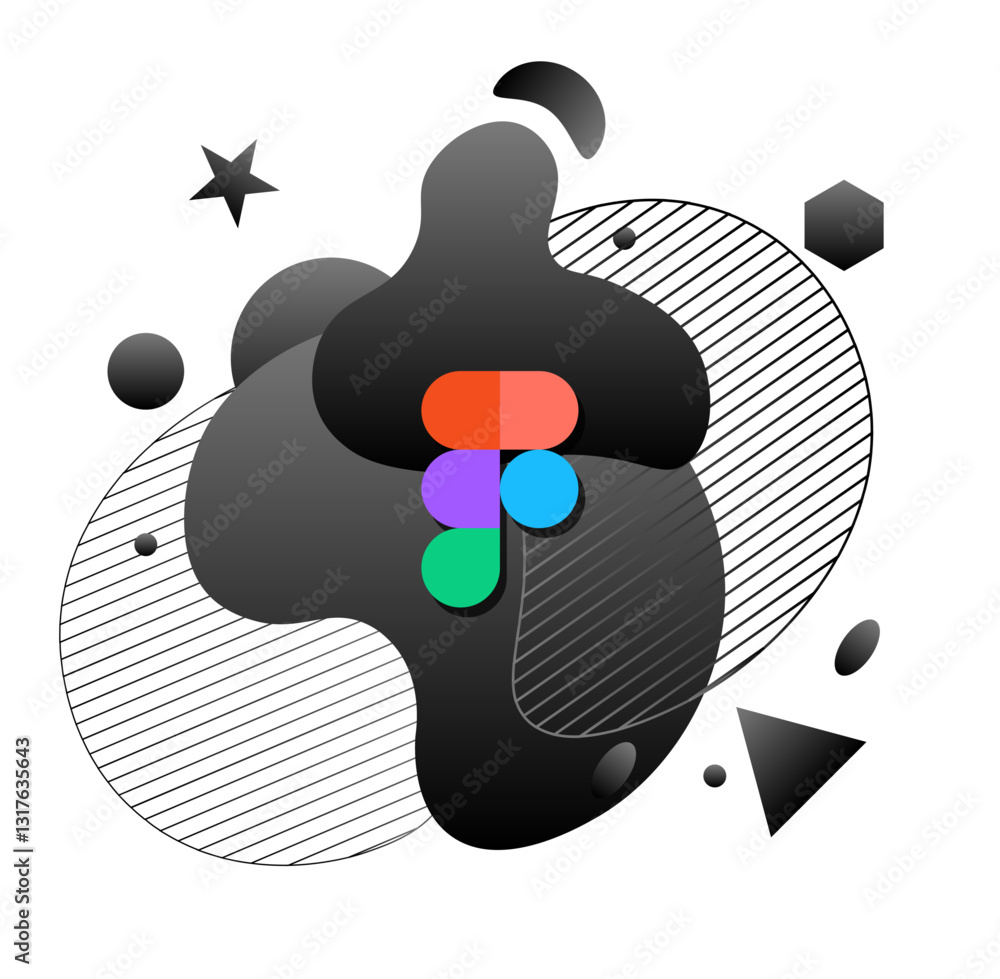 Figma logo icon. Figma gradient colorful social media and social ...