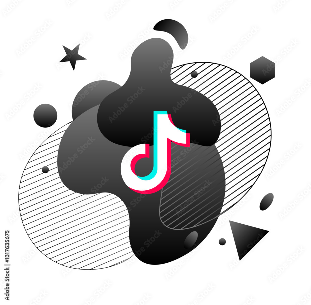 tiktok logo icon. tiktok gradient colorful social media and social ...