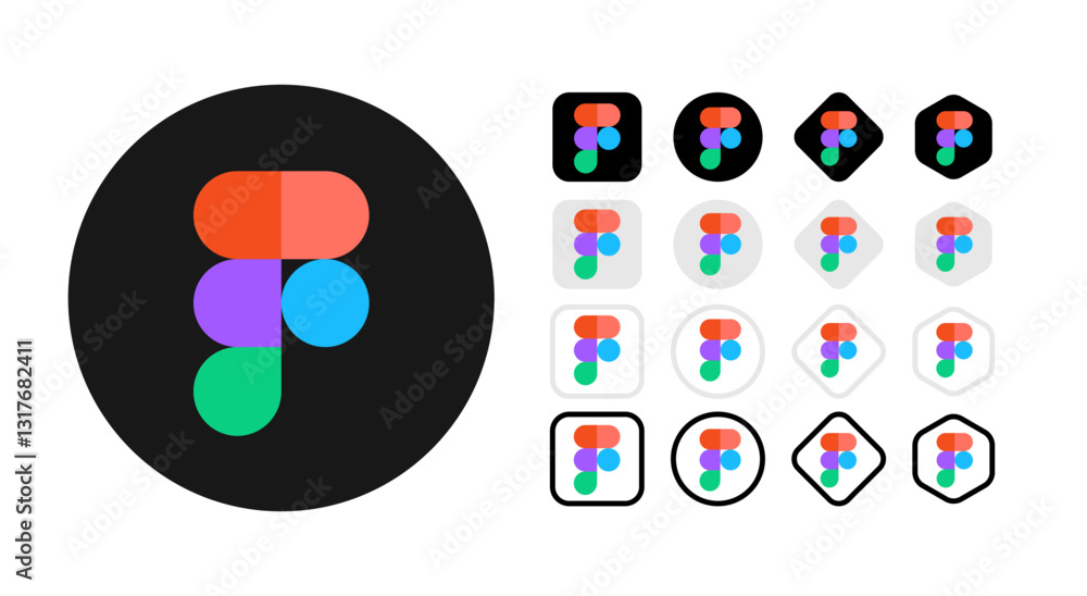 Vector de Stock Figma logo icons set. Figma logo transparent png. Figma ...