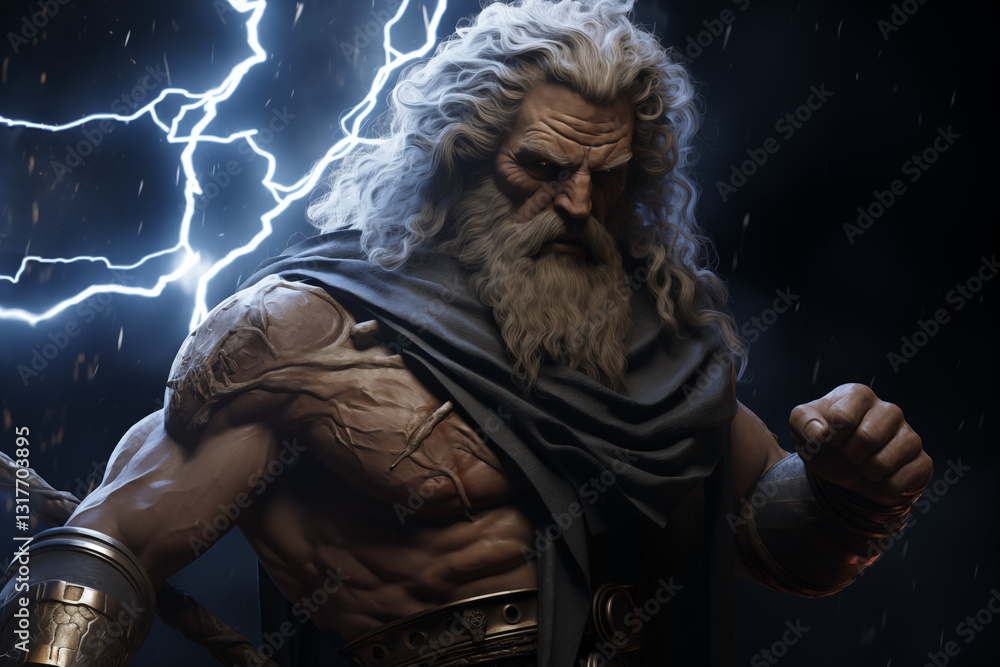 Zeus, King of the Greek Gods, God of Thunder and Lightning, Ancient Greek Mythology, Powerful ...