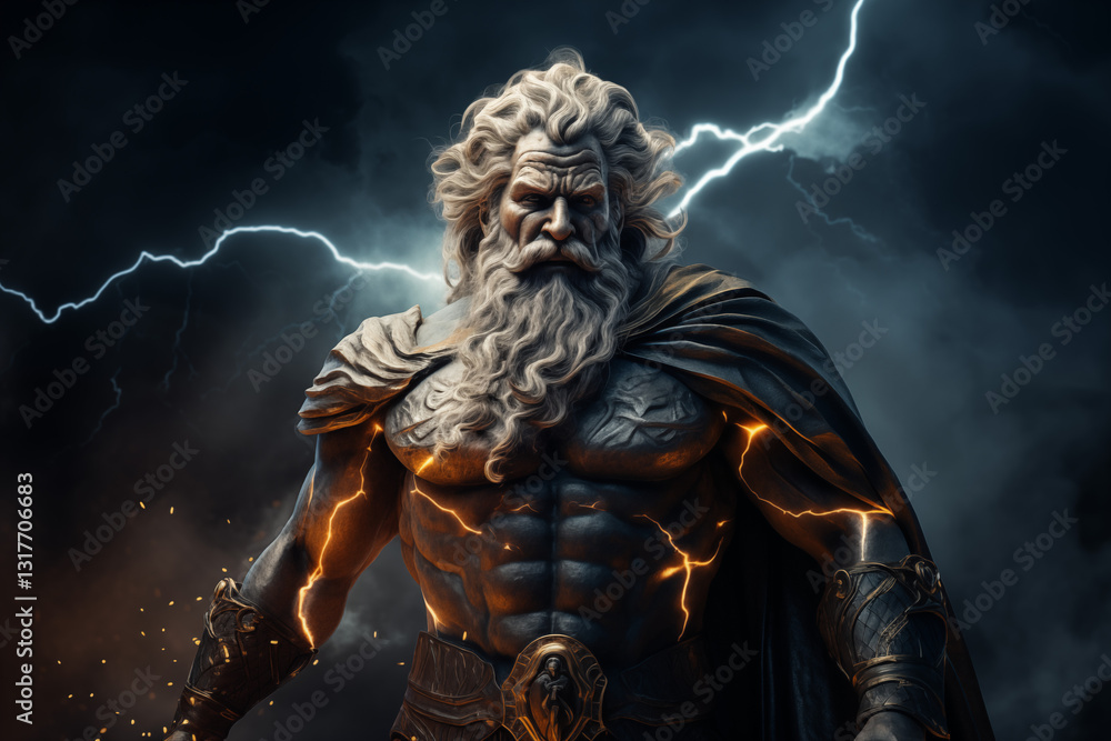 Zeus, King of the Greek Gods, God of Thunder and Lightning, Ancient ...