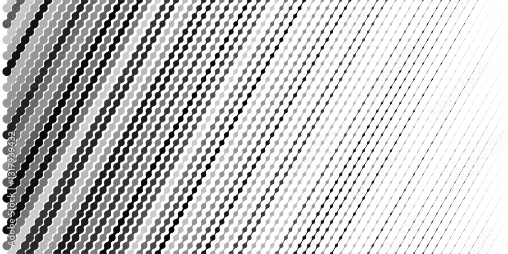 Diagonal wavy line pattern. Half tone blob texture. Geometric pixel ...
