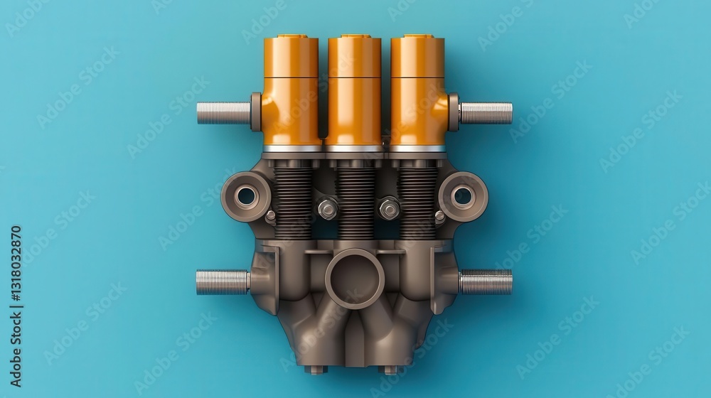Crosssectional view of a diesel internal combustion engine, with ...