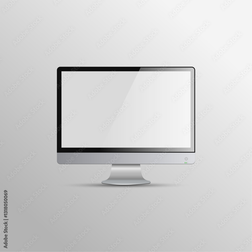 Computer PC Screen vector mockup Isolated flat illustration Stock ...