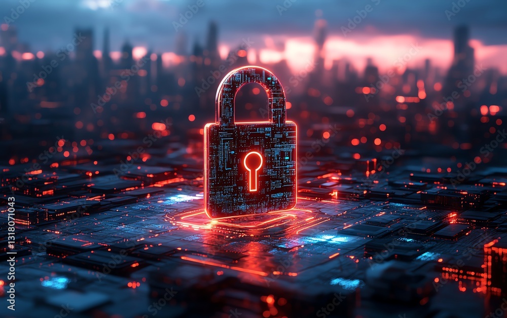 Cybersecurity digital fortress around business assets, secure data ...