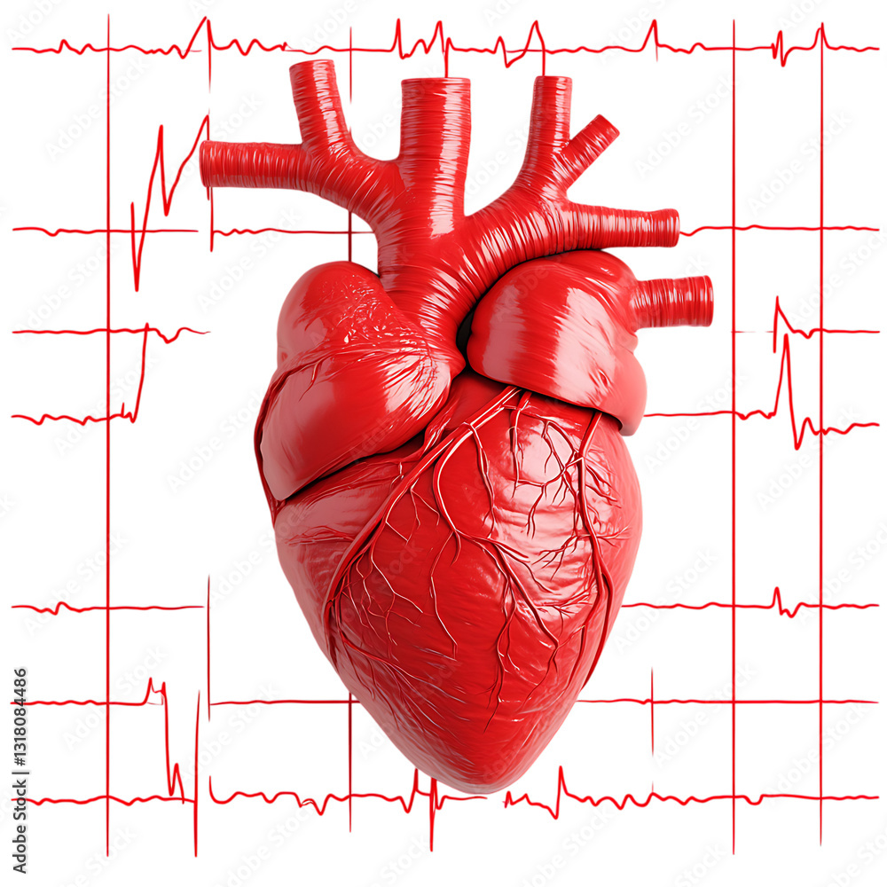 PNG Heart Beat on ECG Red Heartbeat Line Top View on Transparent ...