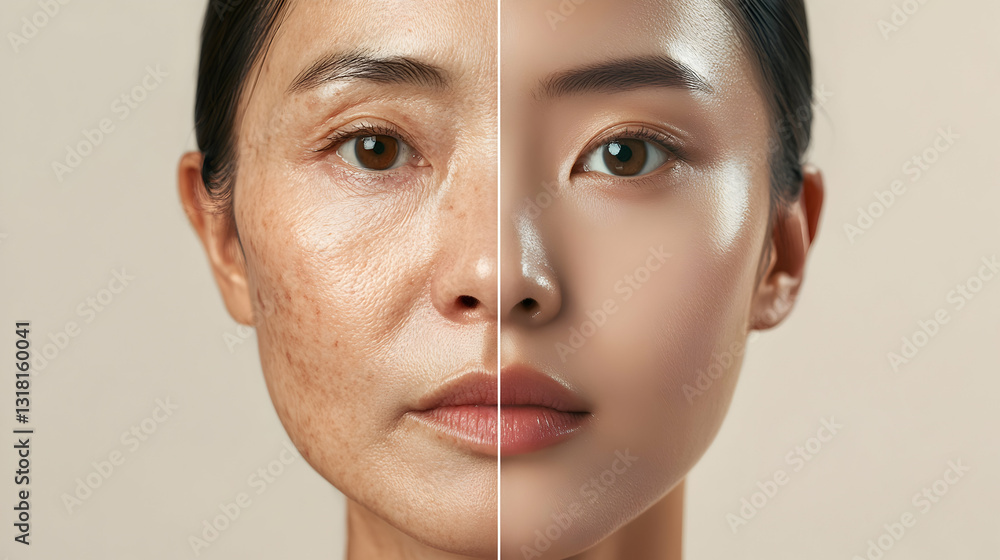 Comparison of rejuvenating treatment effect and skin textures on a ...