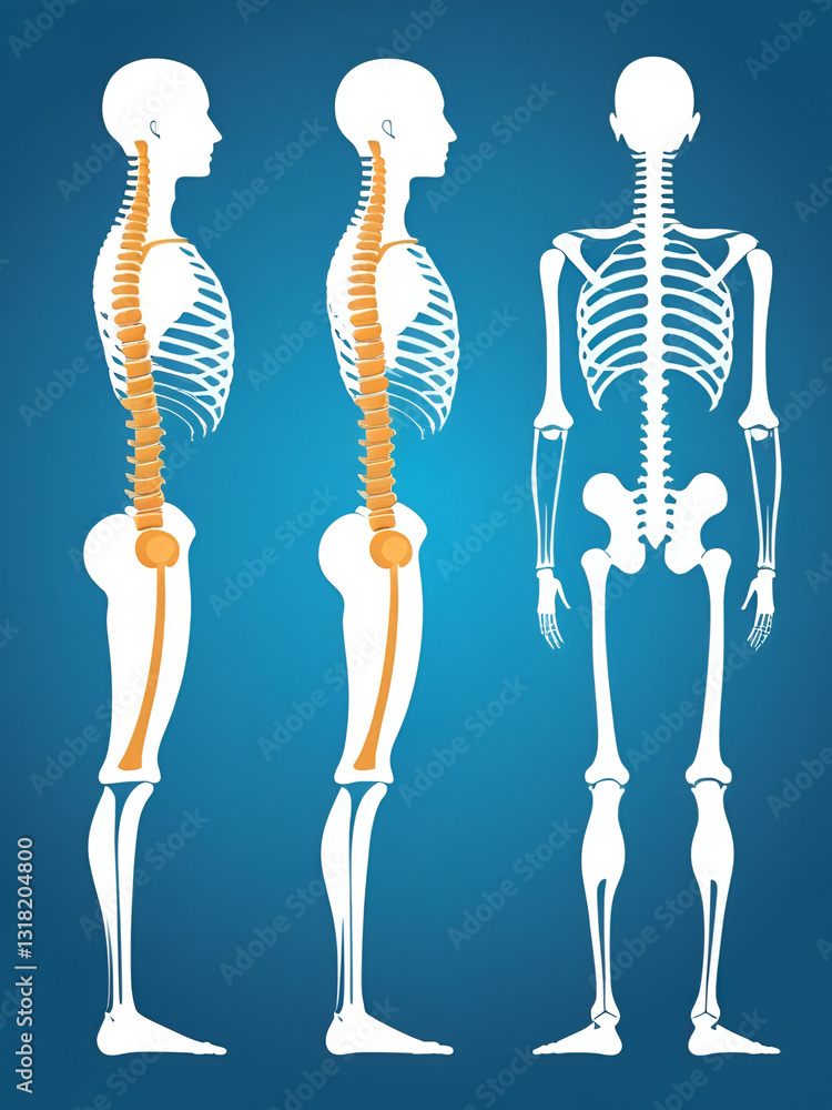 Diseases of the spine. Scoliosis, lordosis, kyphosis. Body posture ...