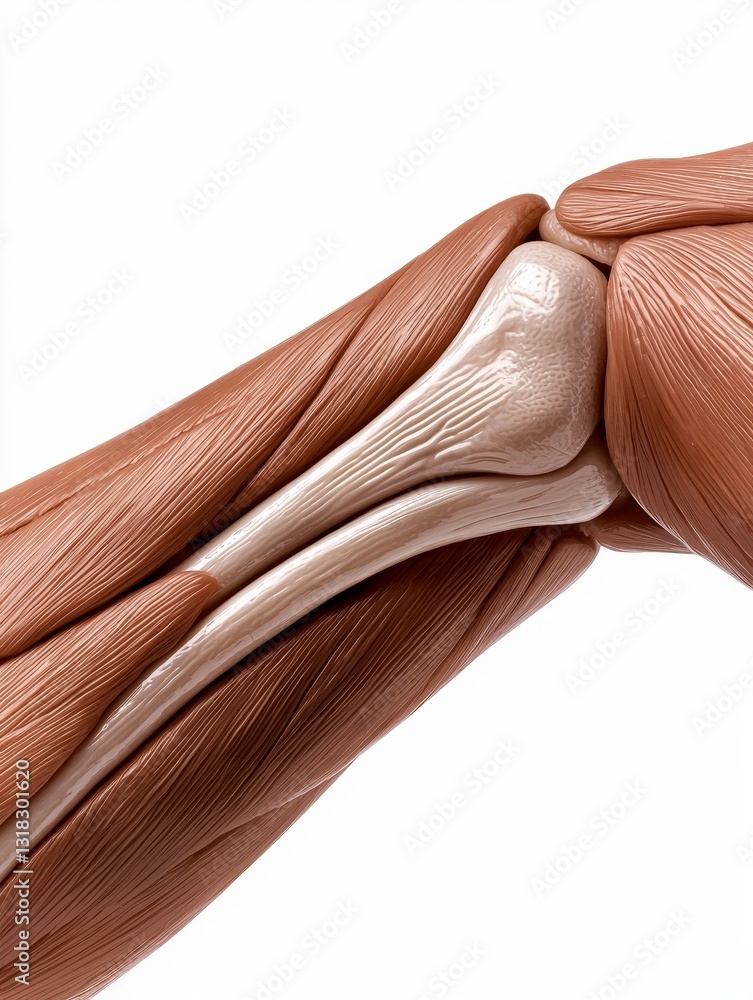 Human Arm Anatomy Model with Muscles and Bone Structure Detailing Body ...