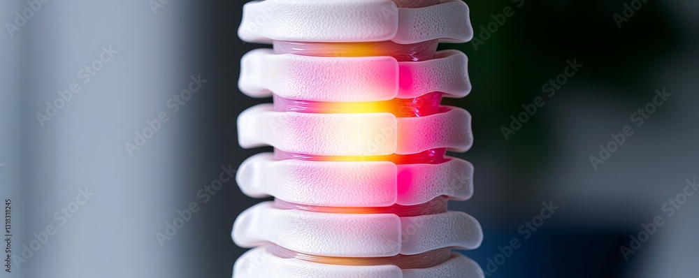 Spine Anatomy Vertebrae Health Back Bone Human Body Medical Glowing ...