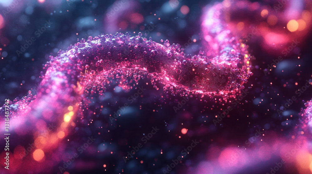Molecular structure concept featuring highly detailed 3D DNA strands ...