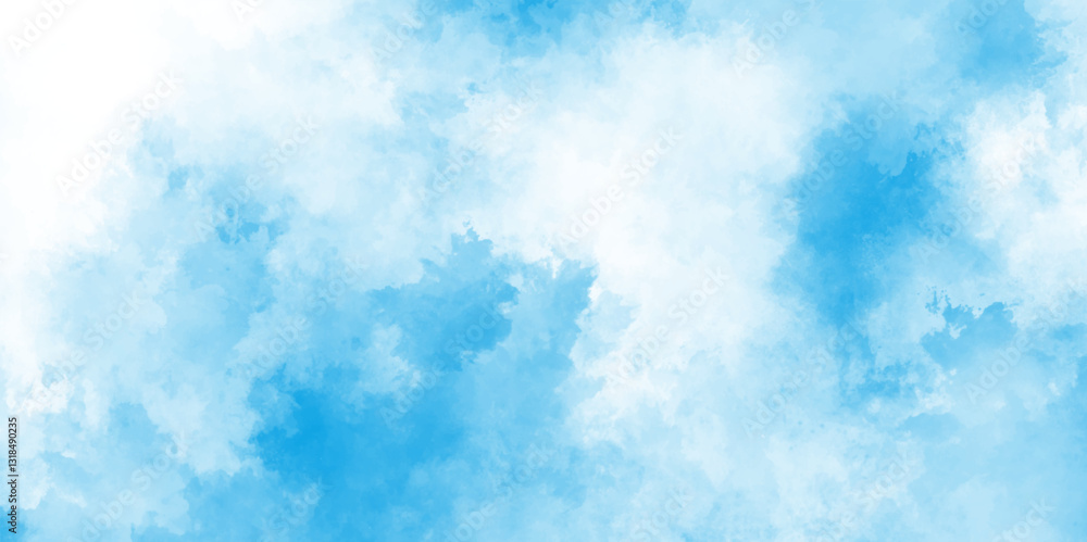 Hand painted light blue background with watercolor, abstract watercolor ...