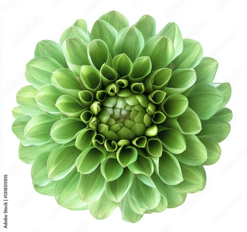 Beautiful green flower showcasing intricate petal arrangement in a ...