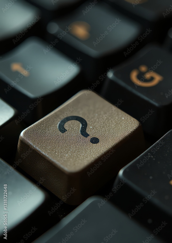 Foto de Stock Tastatur mit fragezeichen question mark answer ask ...