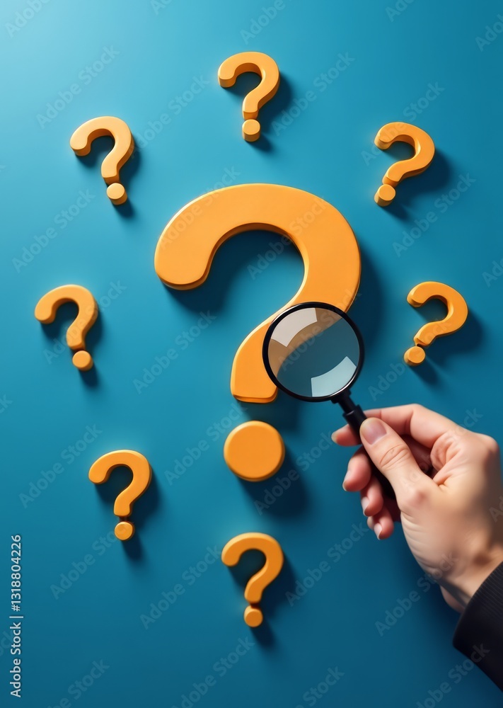 Question mark and root cause analysis concept a hand holding a ...