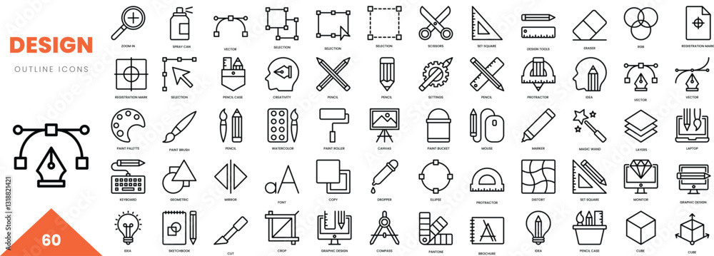 design outline icon collection. Vector illustration Stock Vector ...