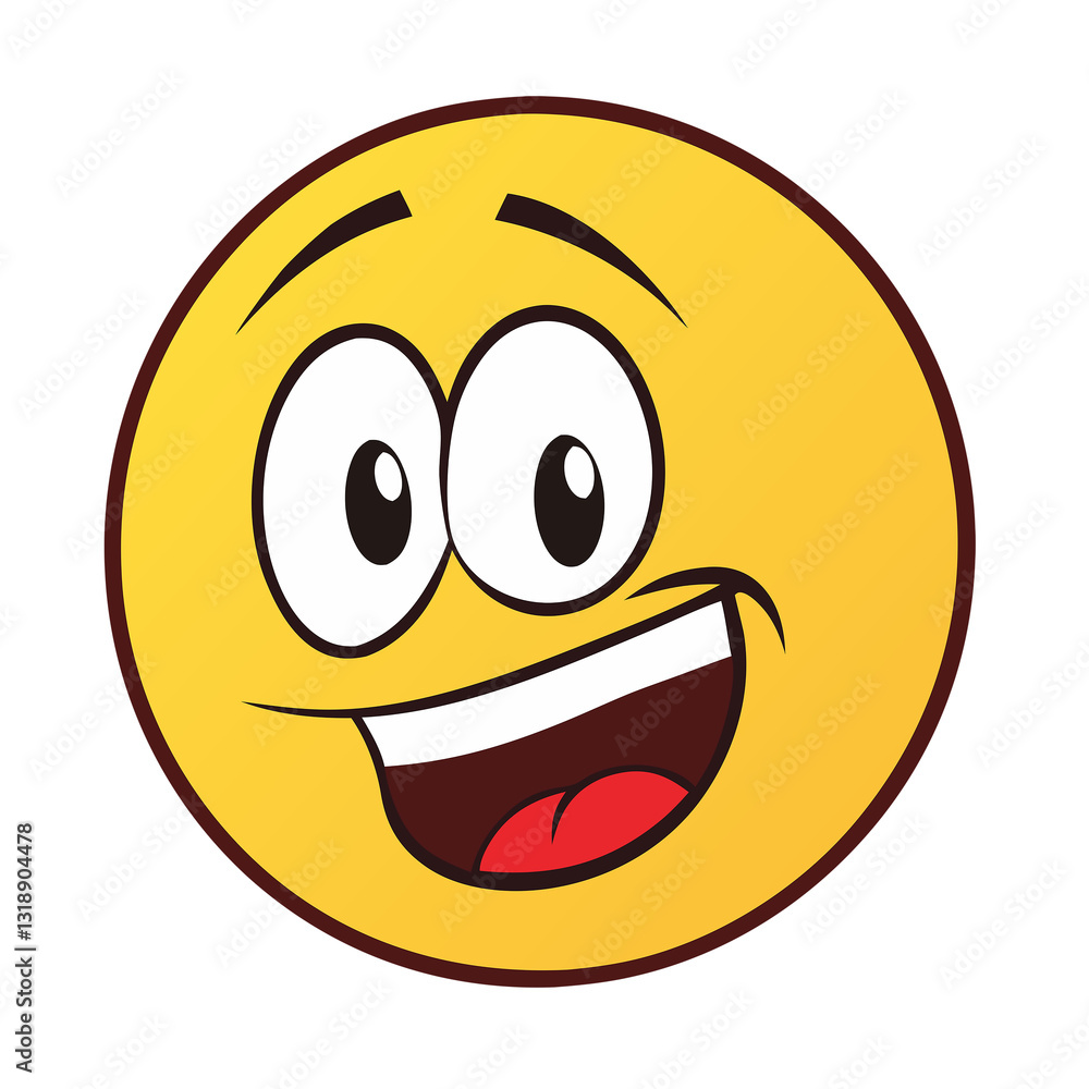 classic smiley face emoji on black background transparent png. cheerful ...