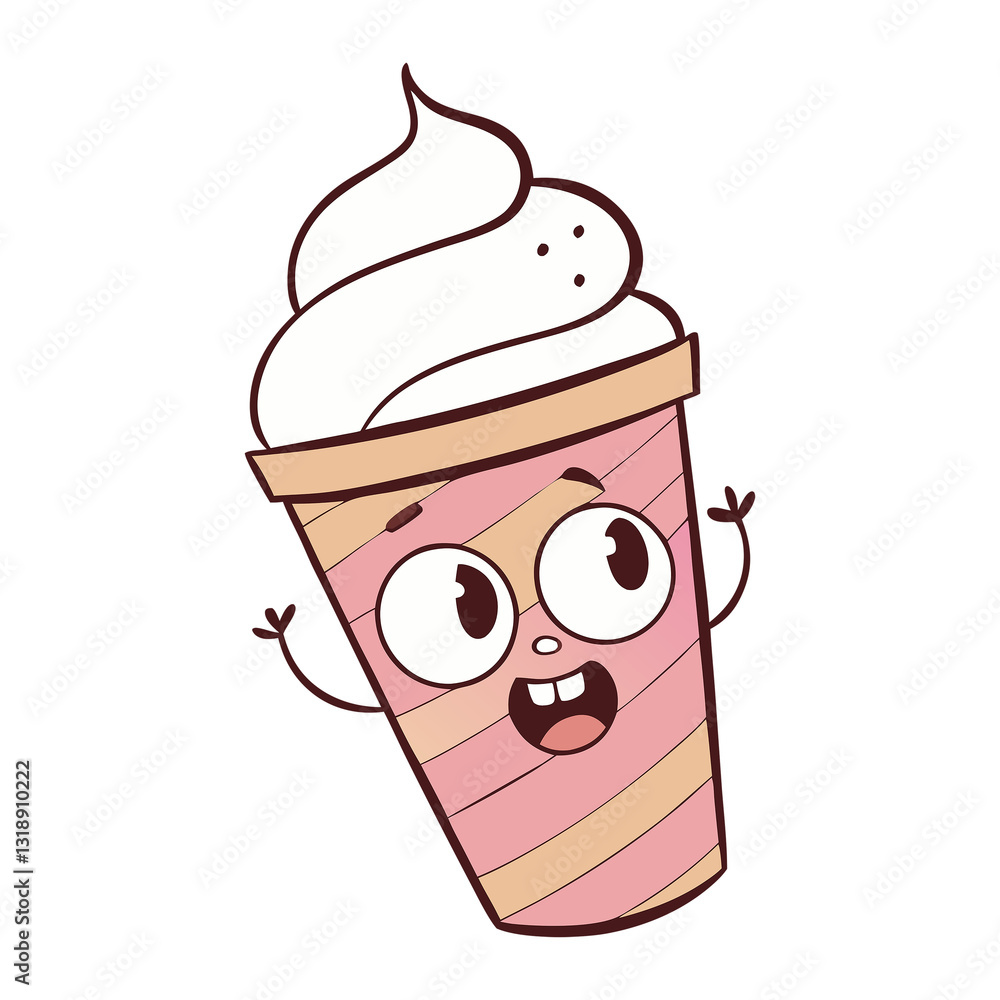 cartoon ice cream cone character transparent png. happy ice cream ...