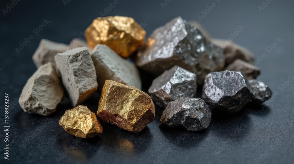 Different Types of Mineral Rocks Including Metallic and Non-Metallic ...