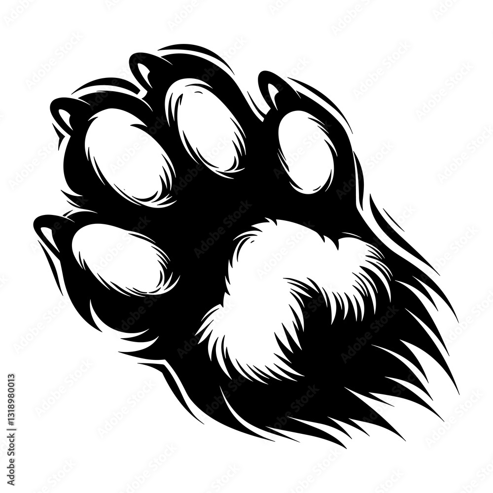 Wild Animal Paw Print SVG | Cat & Dog Claw Marks | Black Cat Paw | Pet ...