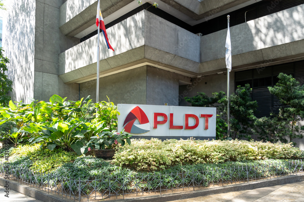 Makati City, Philippines - February 1, 2025: PLDT headquarters in ...