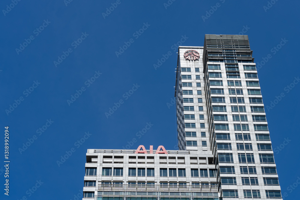 Makati City, Philippines - February 1, 2025: AIA Tower in Makati City ...