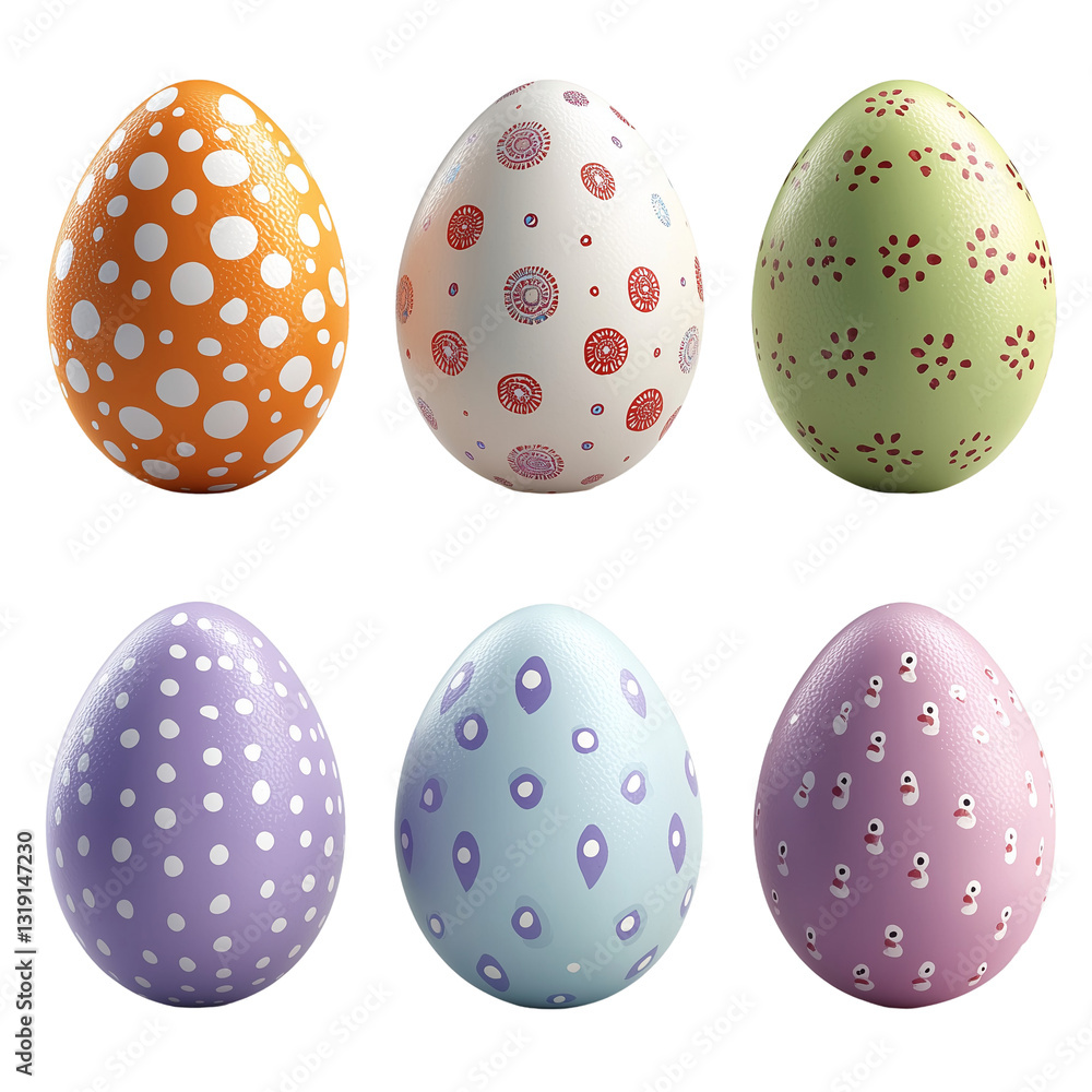 Colorful Easter Eggs Clipart for Decoration and Design Isolated on ...