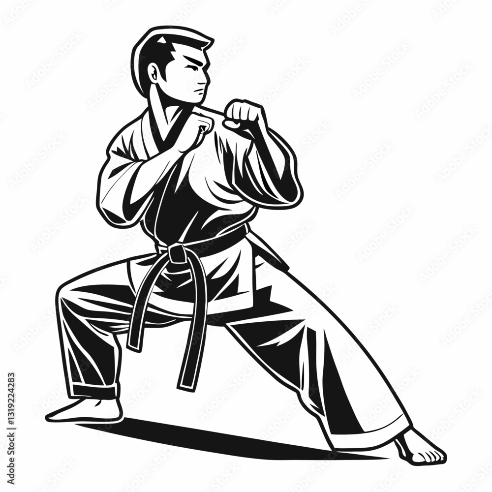 Martial art vector illustration karate design Stock Vector | Adobe Stock