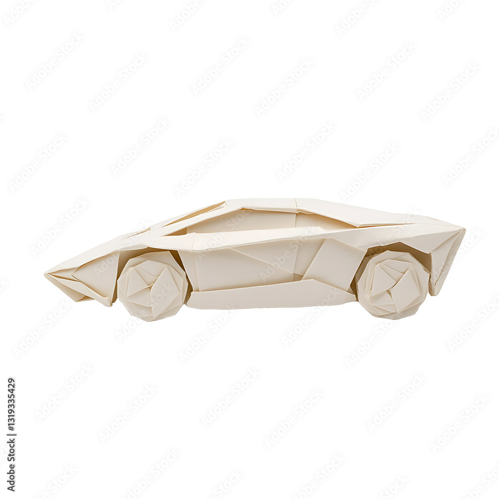 Origami Car: A meticulously folded paper model of a sleek, modern ...