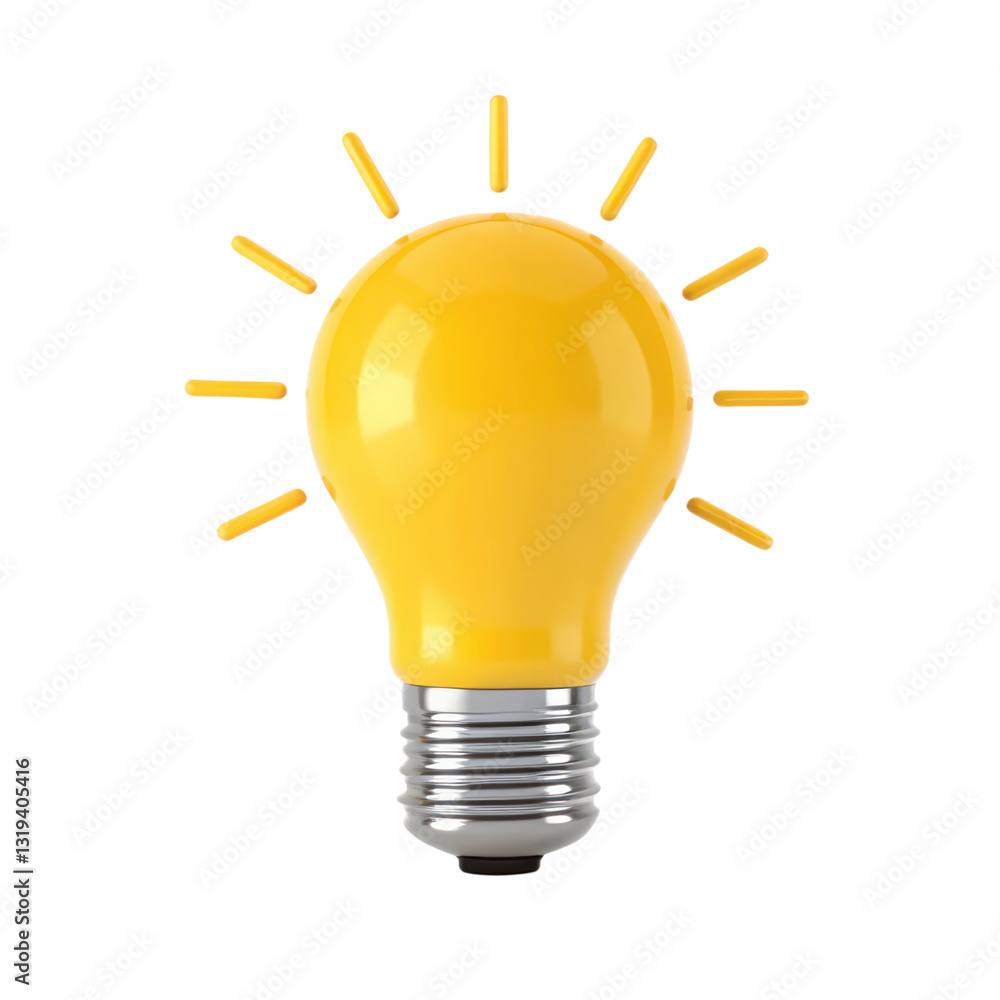 Bright yellow lightbulb icon representing innovation and ideas Stock ...