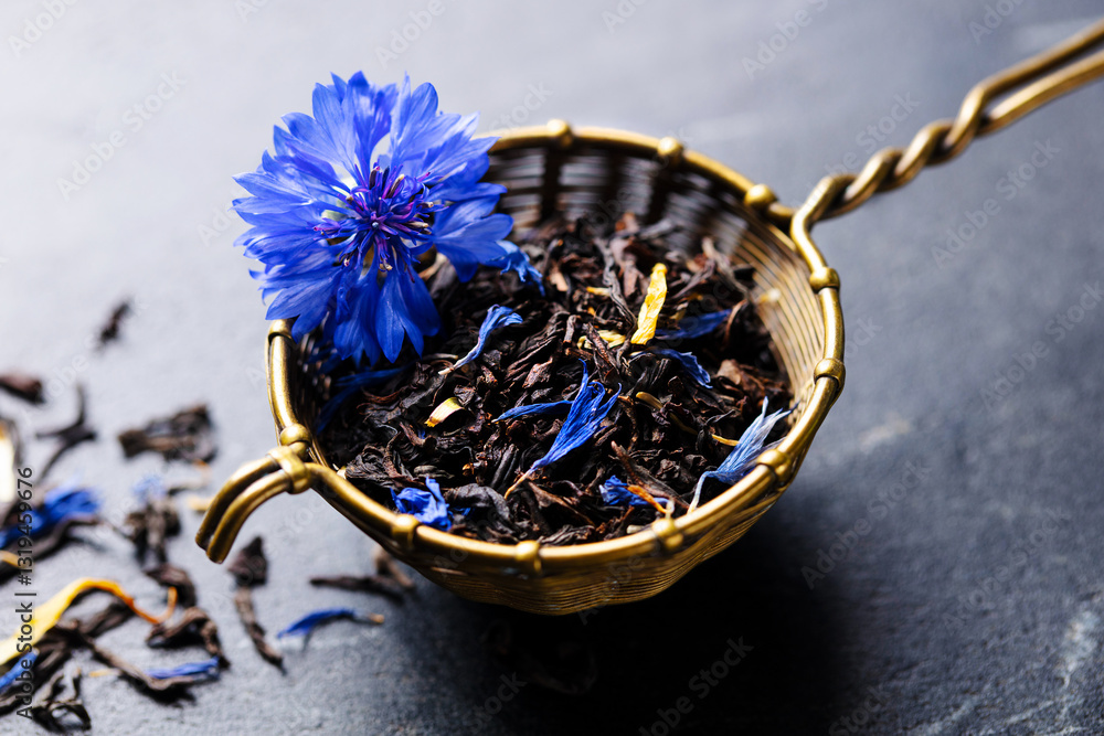 Earl grey loose leaf tea blend with cornflower and orange blossom ...