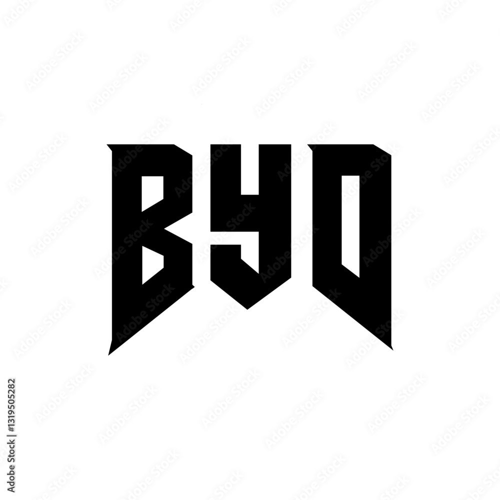 Image vectorielle Stock BYD letter logo design for technology company ...