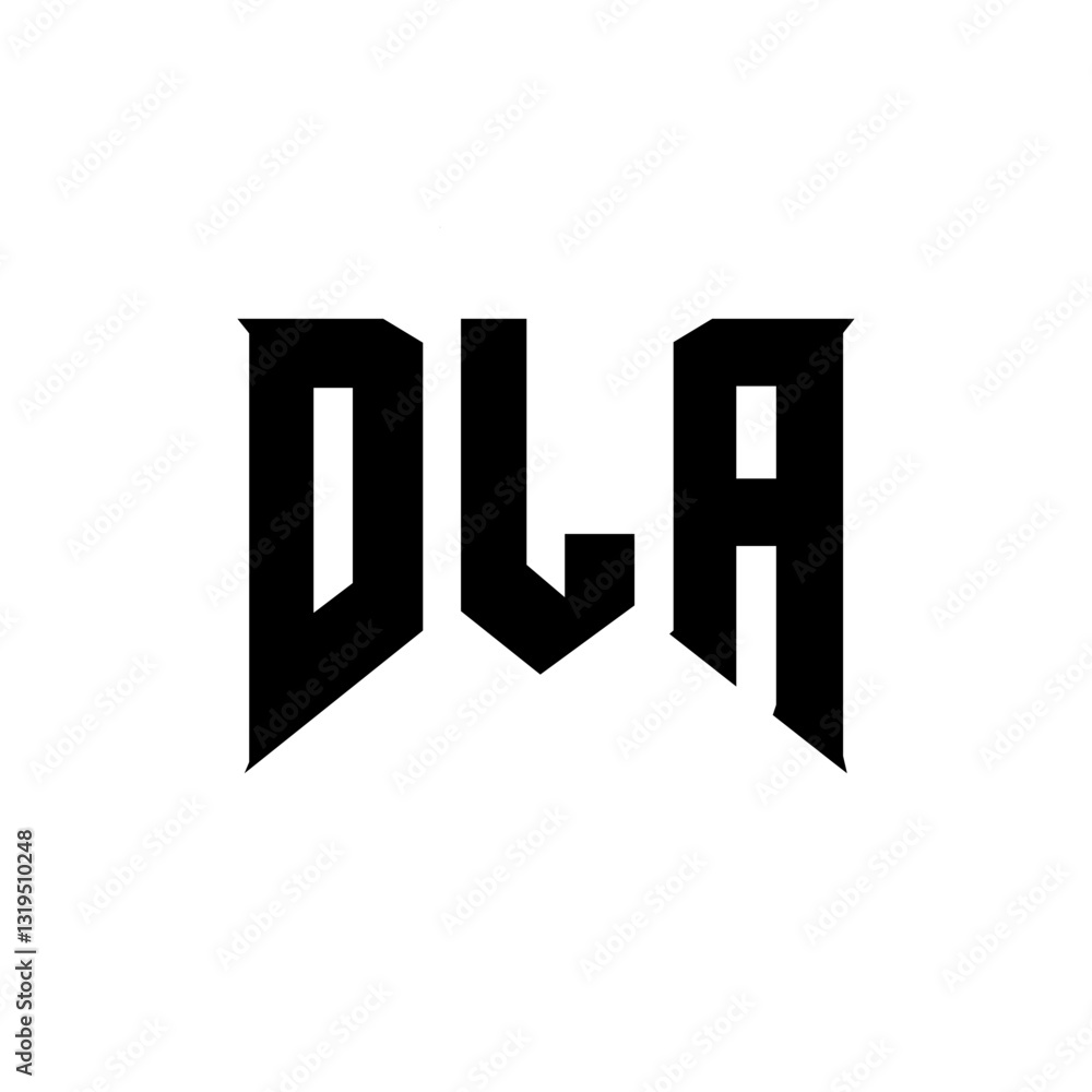 DLA letter logo design for technology company. DLA logo design black ...