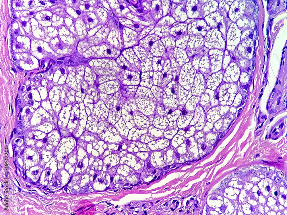 Photomicrograph showing keratosis of the Skin, hematoxylin eosin ...