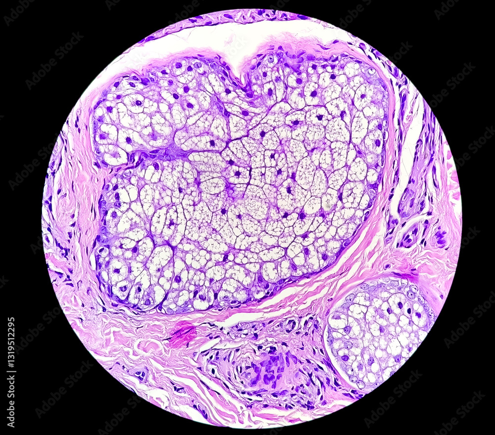 Photomicrograph showing keratosis of the Skin, hematoxylin eosin ...