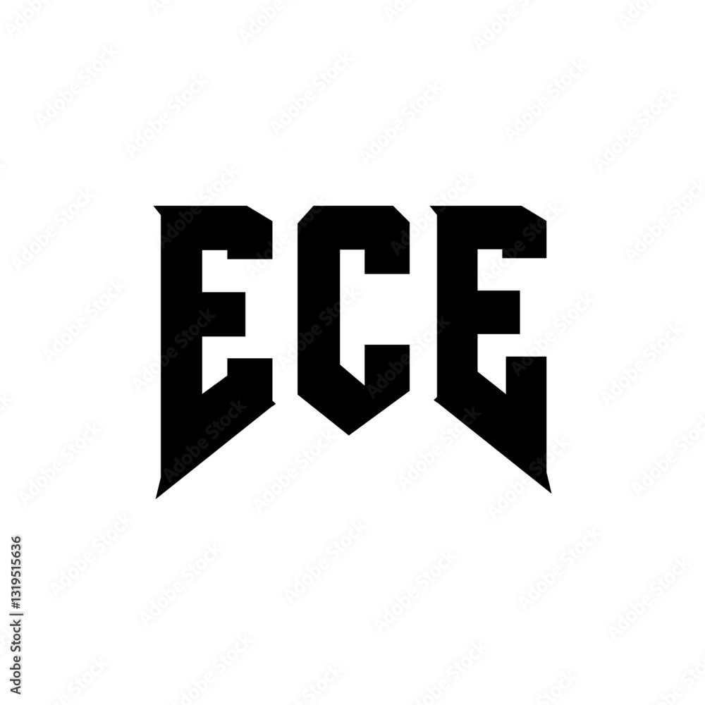 ECE letter logo design for technology company. ECE logo design black ...