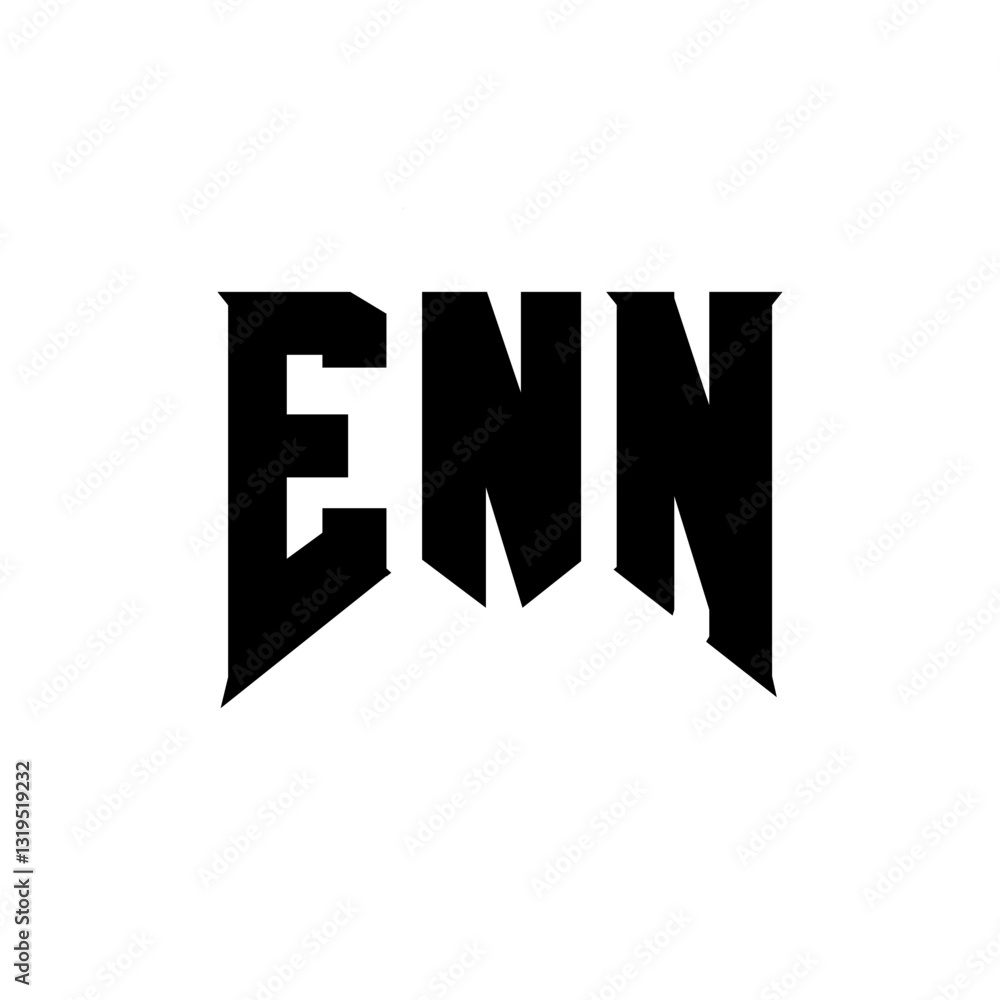 Enn Letter Logo Design For Technology Company Enn Logo Design Black