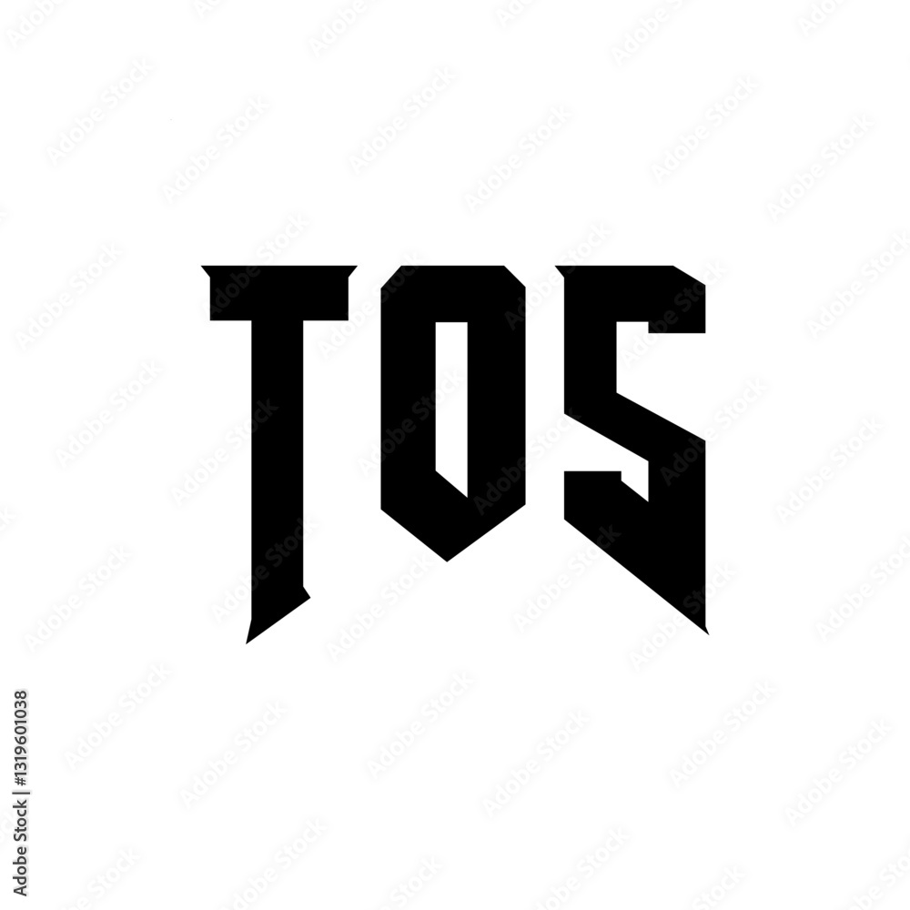 Vector de Stock TOS letter logo design for technology company. TOS logo ...