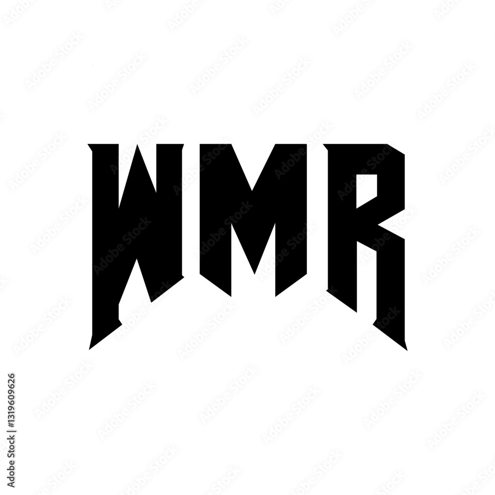 Vektor WMR letter logo design for technology company. WMR logo design black and white color ...
