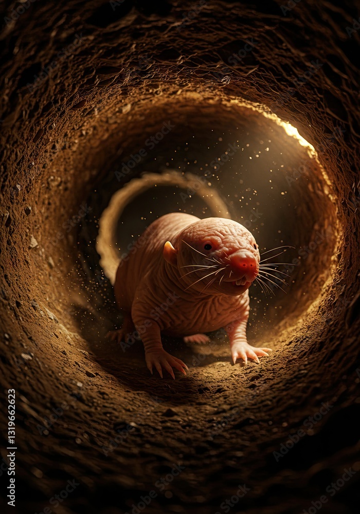 Naked Mole-Rat in its Underground Burrow: A Captivating Glimpse into ...