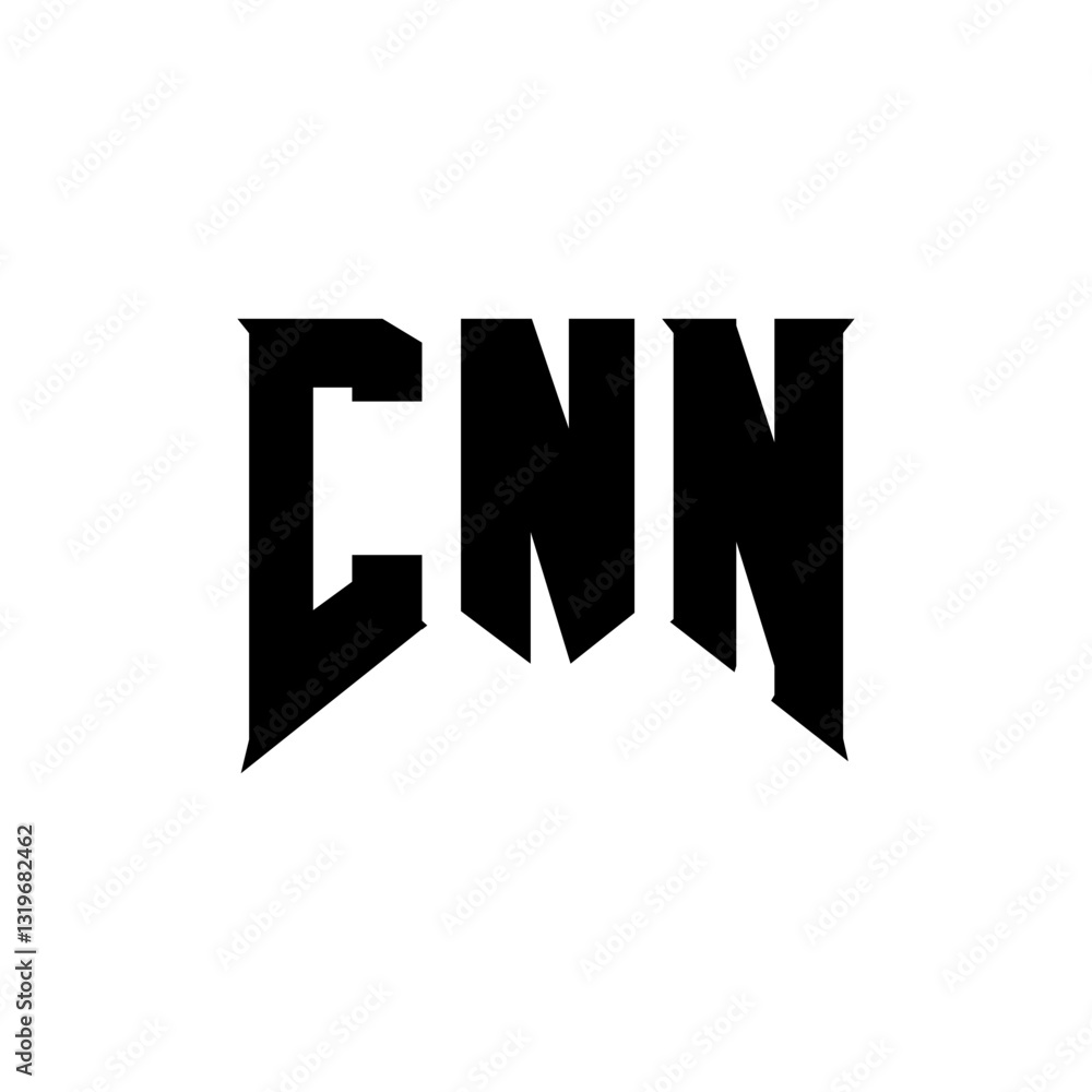 CNN letter logo design for technology company. CNN logo design black ...