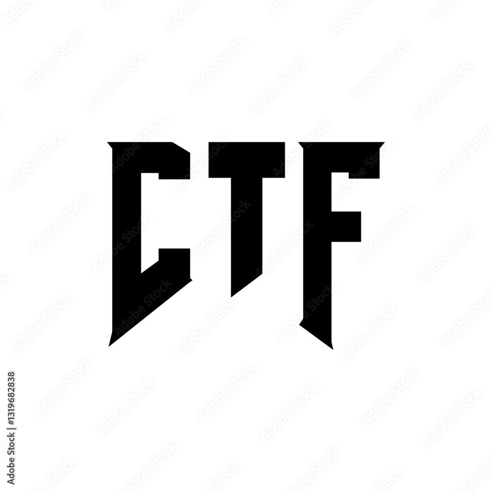 CTF letter logo design for technology company. CTF logo design black ...