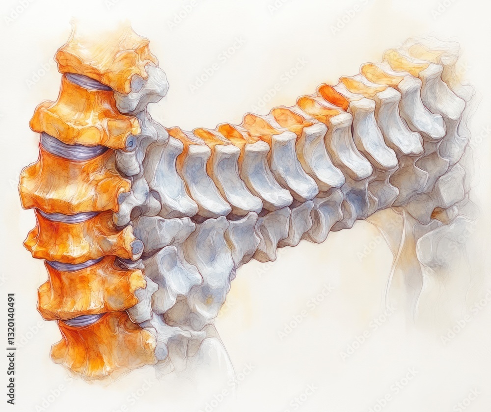 Healthy Spine vs Stenosis Diagram with Herniated Disc and Lumbar ...