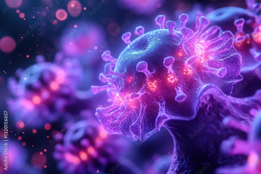 Microscopic View of Human Papillomavirus HPV Illustration with ...