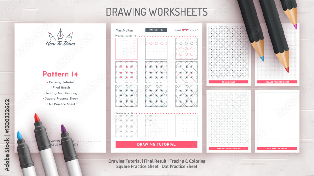 How to Draw a Pattern. Step by Step Drawing Tutorial. Draw Guide ...