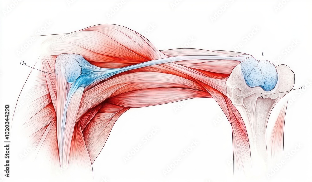 Shoulder Joint Anatomy Illustration with Muscles Ligaments and Rotator ...