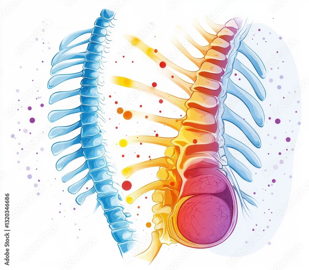 Lumbar Spine Herniated Disc Diagram, Spinal Compression, Stenosis ...
