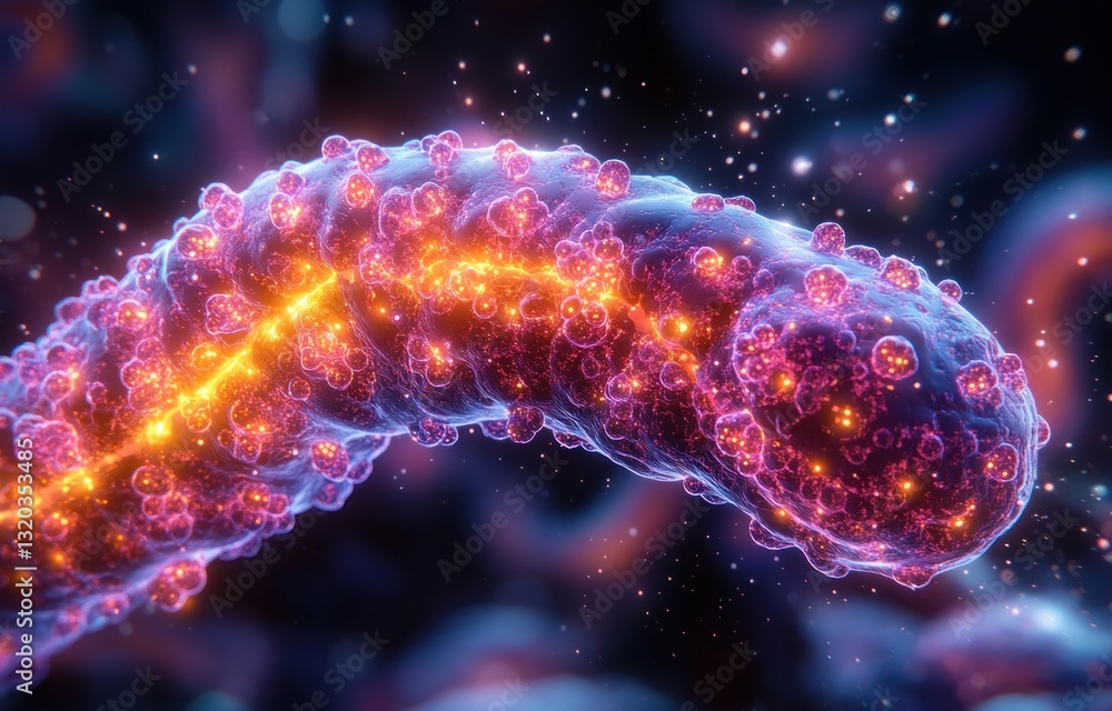 Detailed Medical Illustration of Pancreas Gland Anatomy with Pancreatic ...
