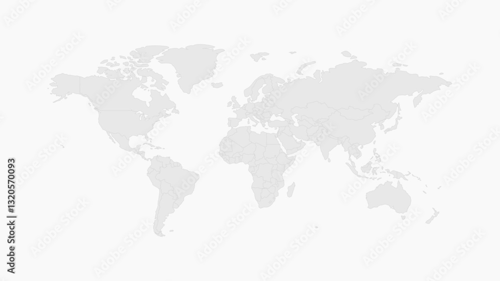 World map Grayscale. Grey silhouette isolated on white background for ...
