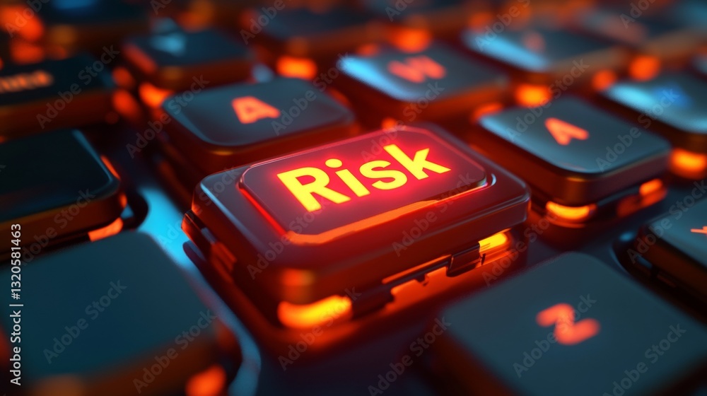 Business "Risk" Button in keyboard and safety assessment concept ...